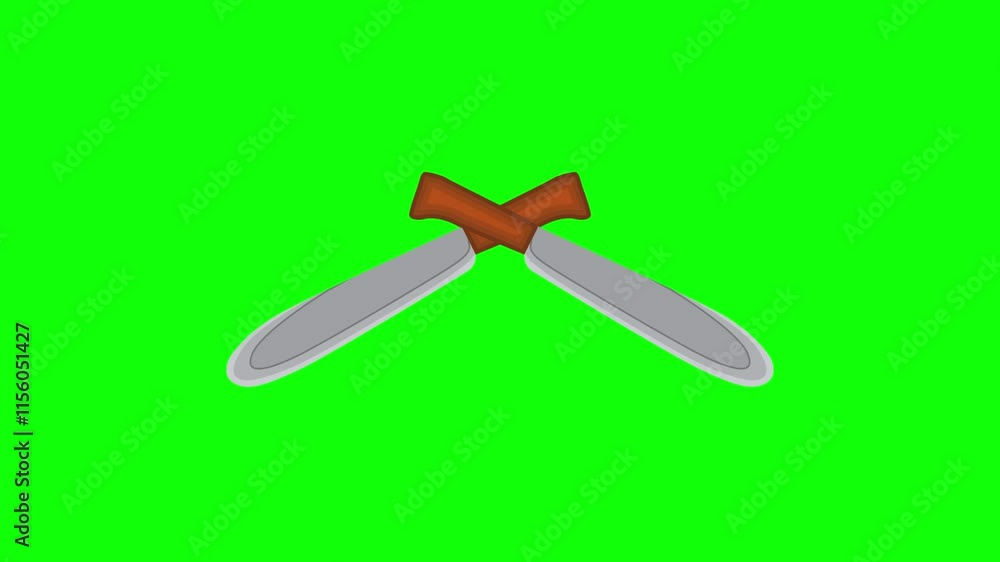crossed smatchet machete animation. medical knife survival weapon ...