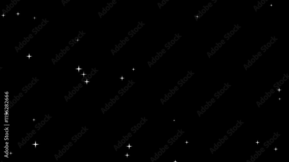 Looping shinny stars animation on black background, Cosmic starry sky ...