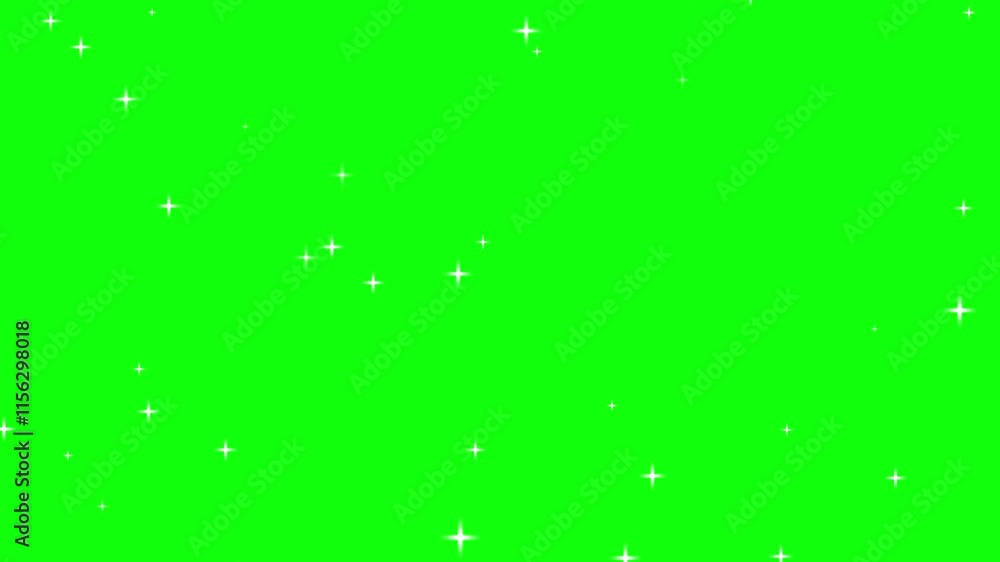 Glowing stars sparkle on transparent background. 4K Chroma key ...