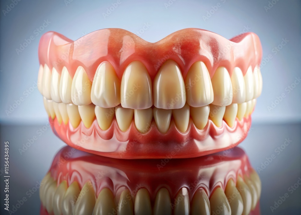 ภาพประกอบสต็อก Realistic Denture Front View Wide Angle Photography ...