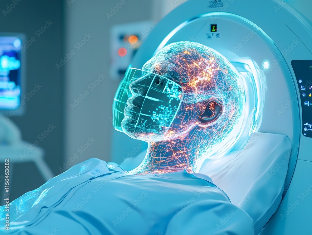 Health info, patient and management: Patient being scanned by advanced ...