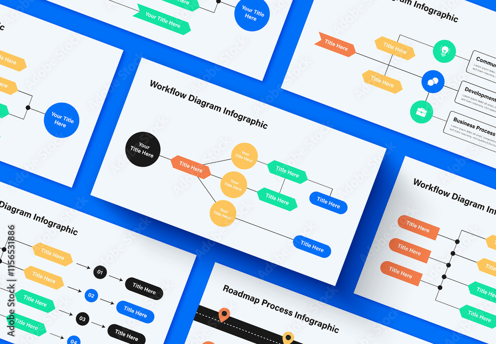 Dynamic Workflow Flowchart Diagram Infographic Template Stock Template ...