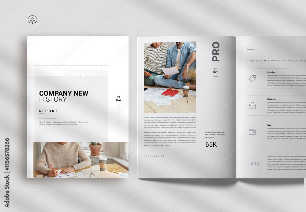 Company New History Brochure Template Stock Template | Adobe Stock