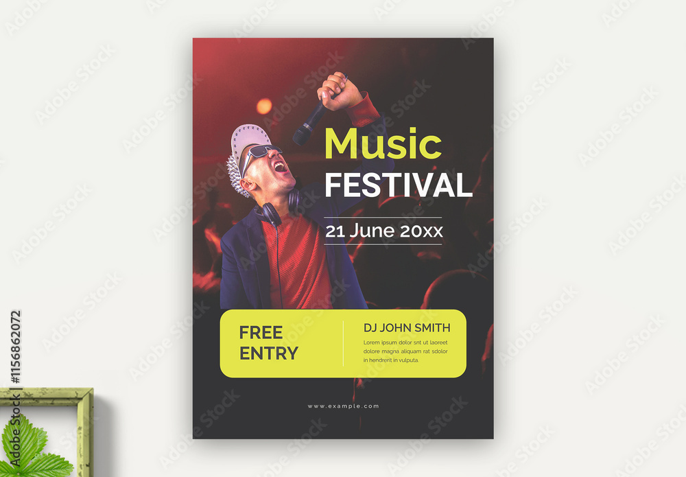 Music Flyer Poster Layout Stock Template | Adobe Stock