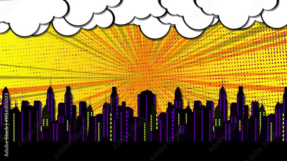 Comic City High Speed Anime Background And Color Changing, High Speed ...