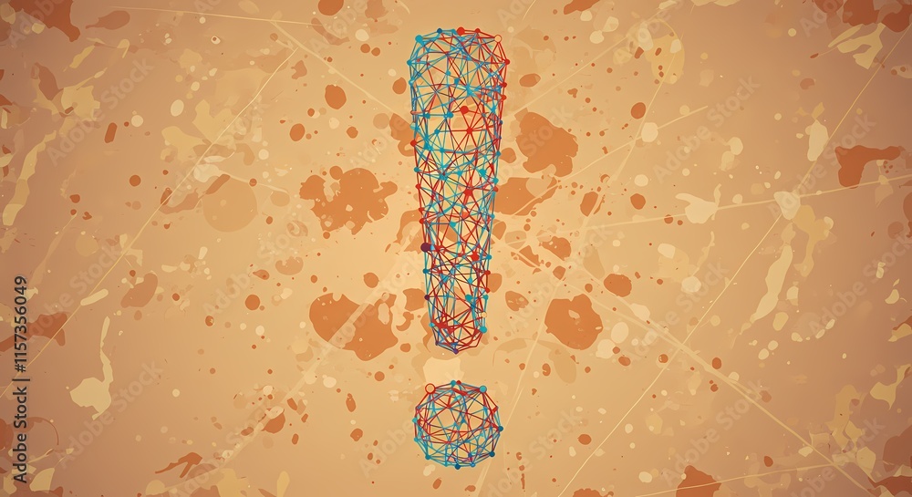 Photo & Art Print Abstract Line Art of a Exclamation Mark, Announcement ...