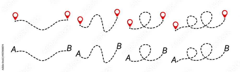 Poster Map route A and B illustration – Wall Art | UkPosters