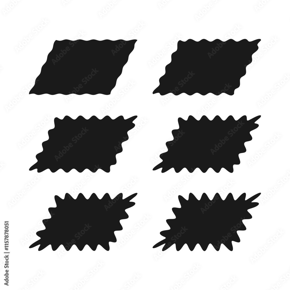 Photo & Art Print Wavy Edge Parallelogram Shapes Icon Set, John Uttley