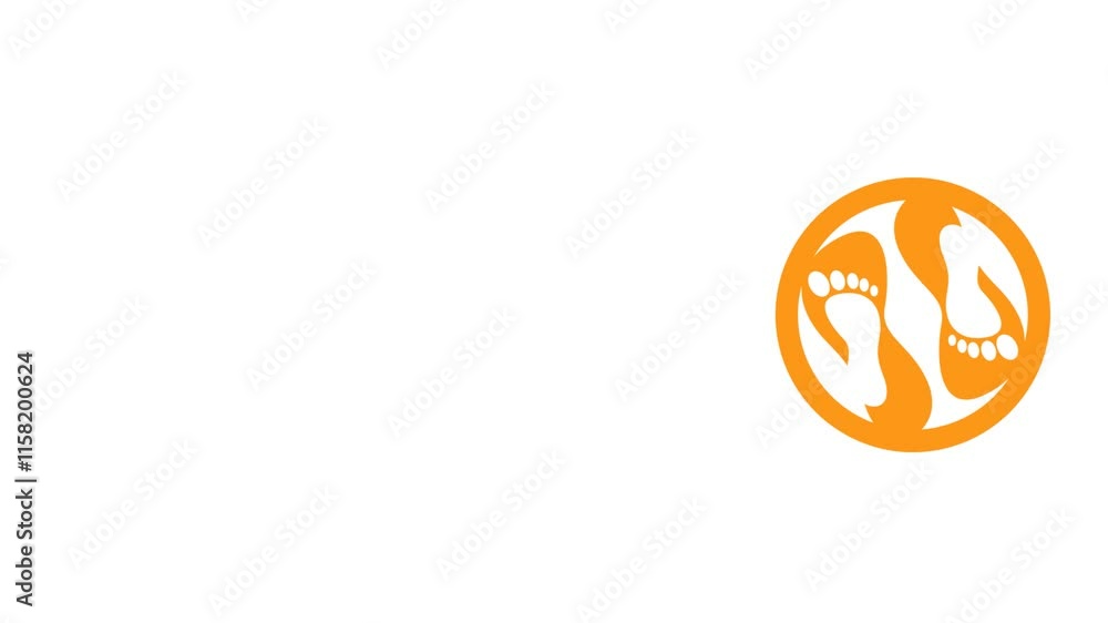 Vidéo Stock Human footprints walking animation Footprint sign or icon ...