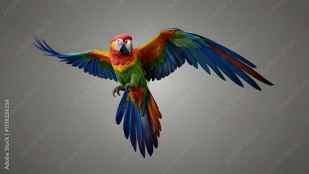 Colorful parrot flying isolated on transparent background png file ...