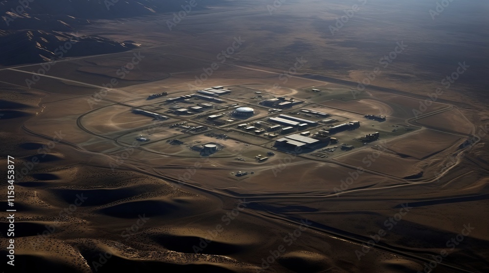 Aerial satellite like image showcasing the secretive Area 51 military ...