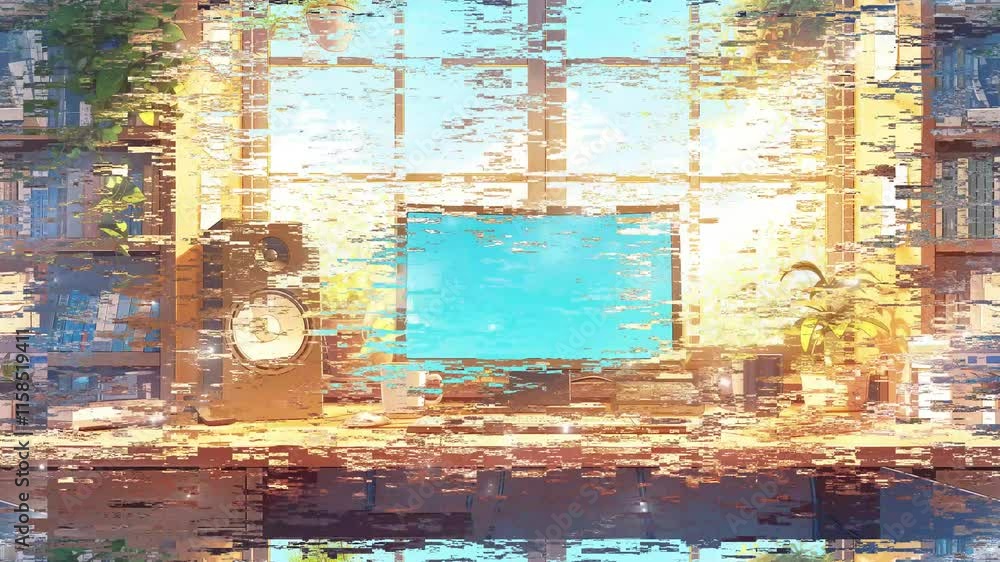 Relaxed moments of productivity in cozy home office surrounded by ...