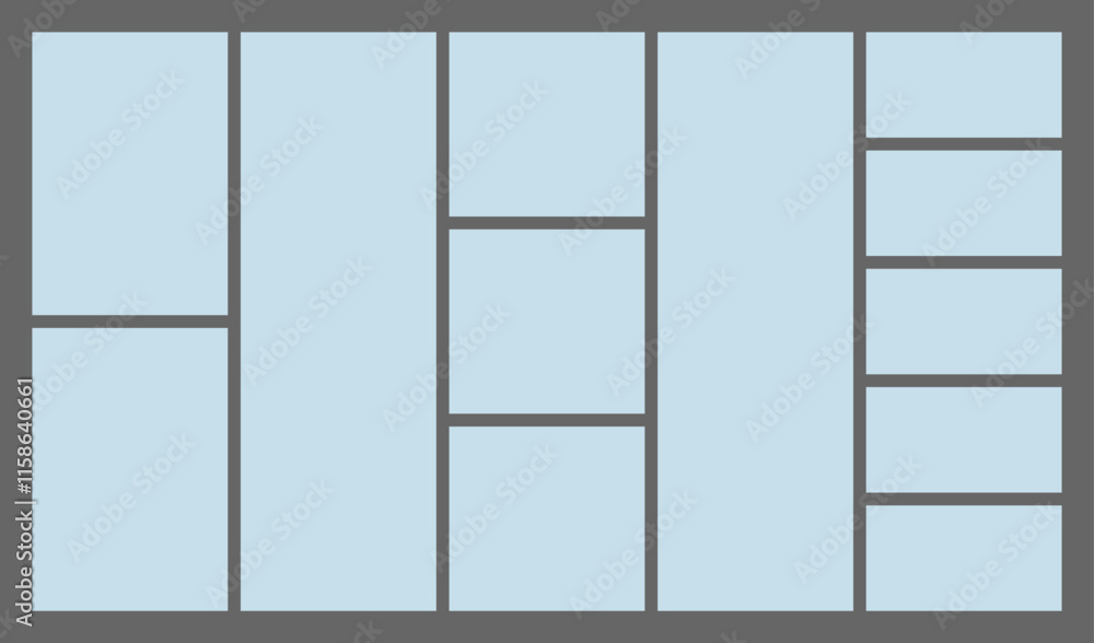 Vetor de Dimensions 16x9 trendy bento grid layout style brick Ui UX ...