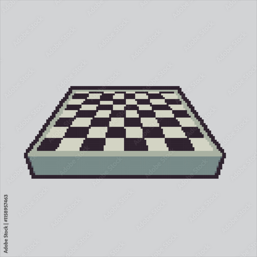 Pixel art illustration Chess Board. Pixelated Square Chess Board ...