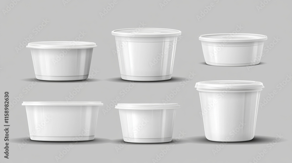 White plastic yogurt package mockup on transparent background ...