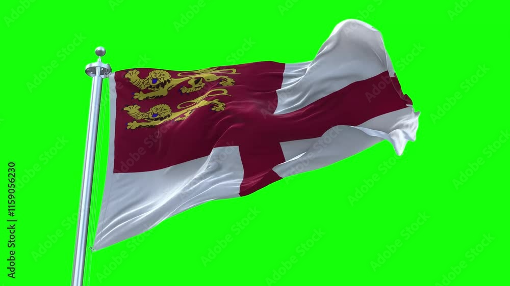 National Flag of Sark Animation - Sark Flag Waving in Loop and Textured ...