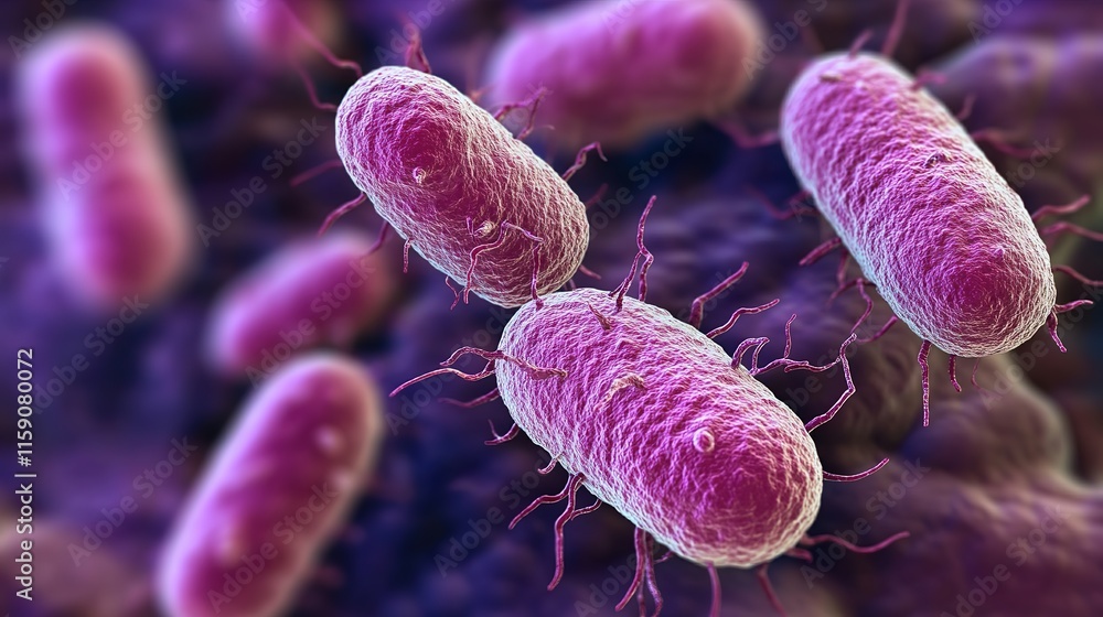 Microscopic view of probiotics bacteria in human stomach, showing ...