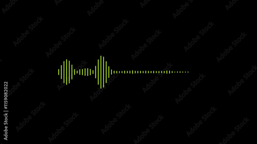 Abstract yellow color Sound Wave Animation on Black Background | Audio ...