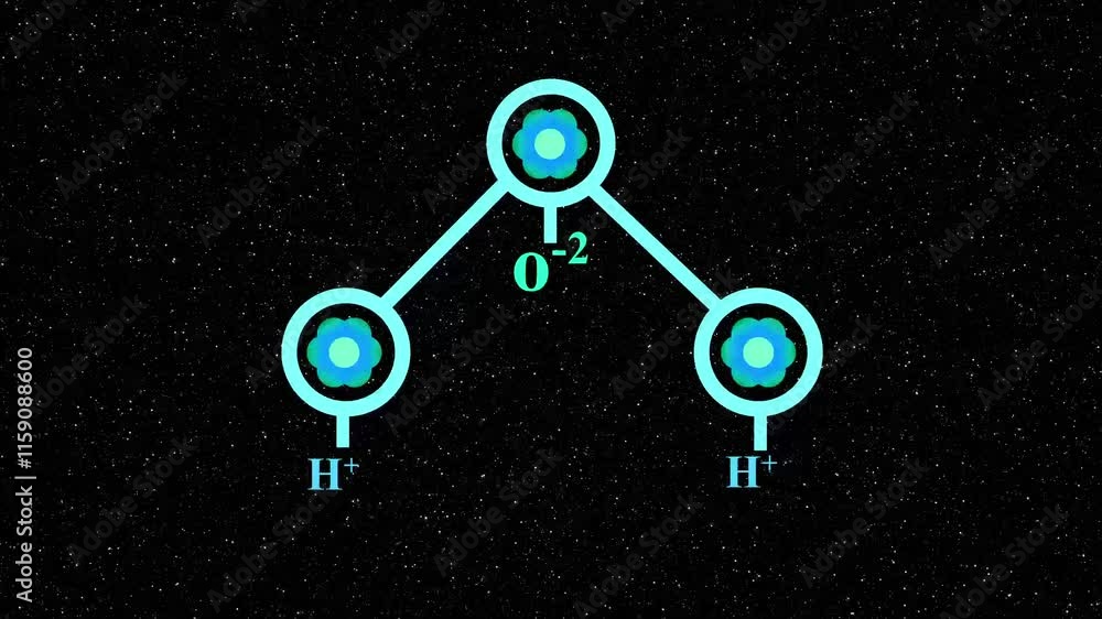 H2O is the chemical formula for water icon animation black background ...