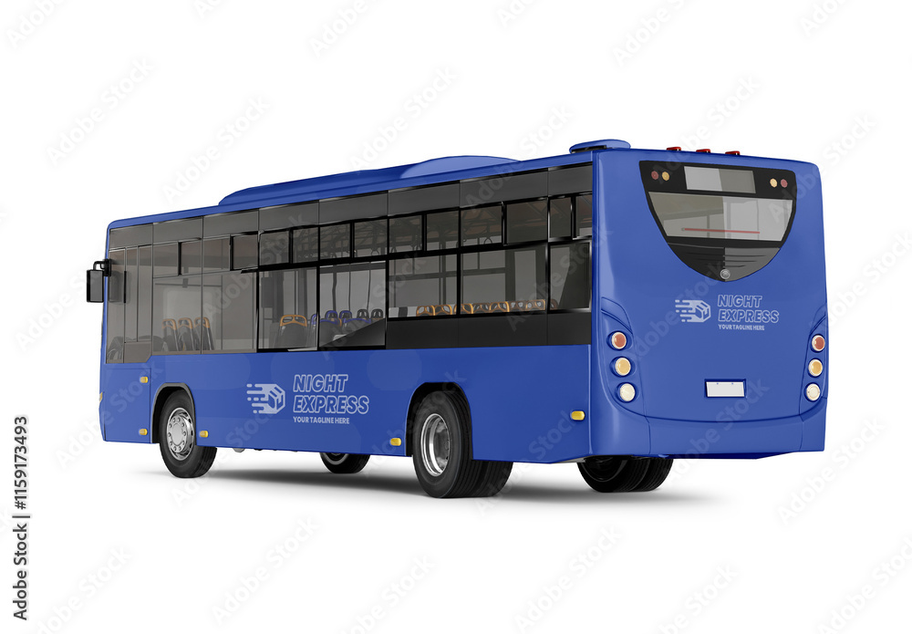 Bus Mockup - Back View plantilla de Stock | Adobe Stock