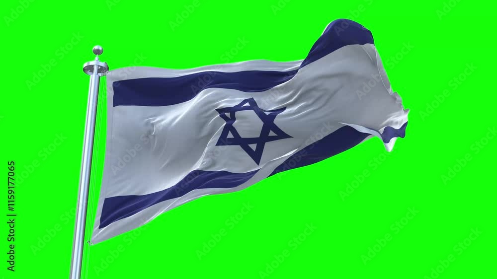 National Flag of Israel Animation - Israel Flag Waving in Loop and ...