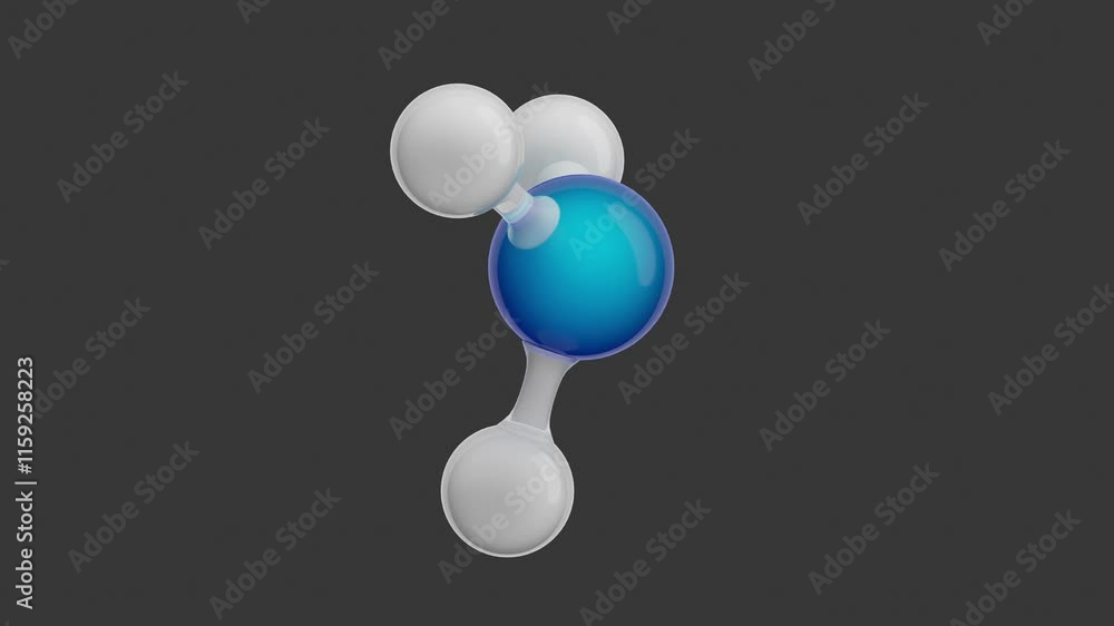 Molecule of Ammonia with the molecular formula NH3, represented by a ...