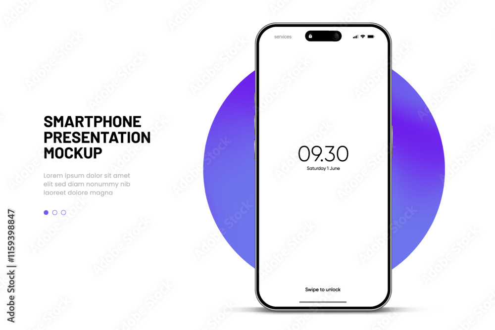 Realistic smartphone mockup. Mobile phone vector with isolated on white ...