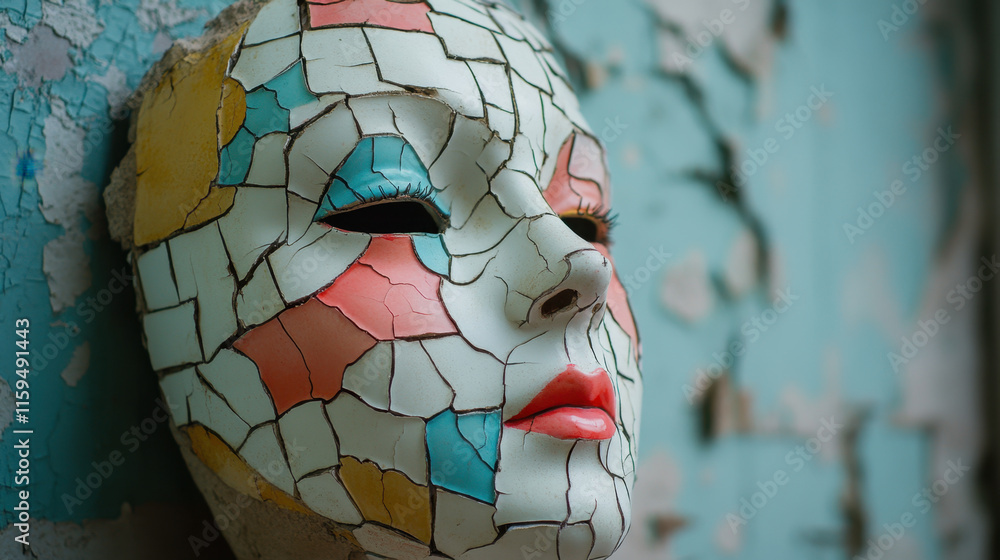 Dissociative identity disorder (DID), A cracked porcelain doll face ...