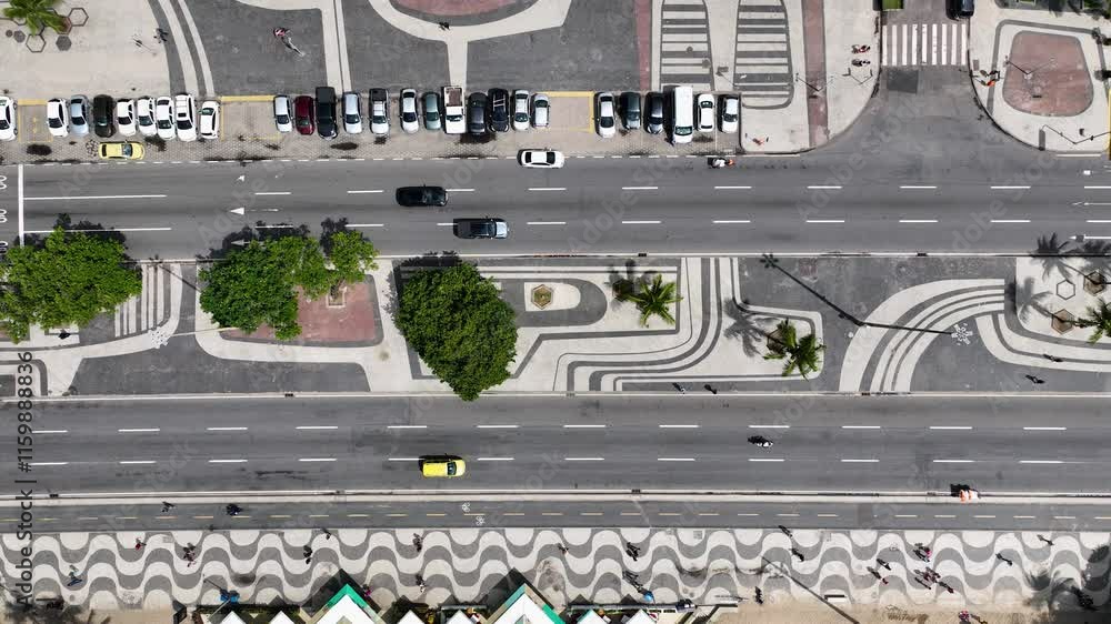 Rio De Janeiro Skyline At Copacabana Beach Rio De Janeiro Brazil. Urban ...