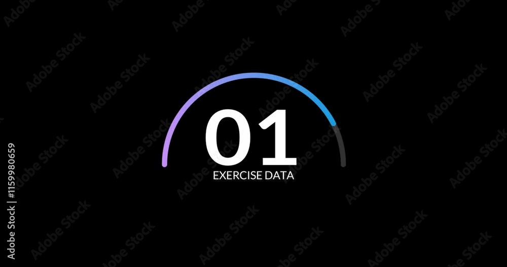 5 second countdown animation in white colour on black background for ...