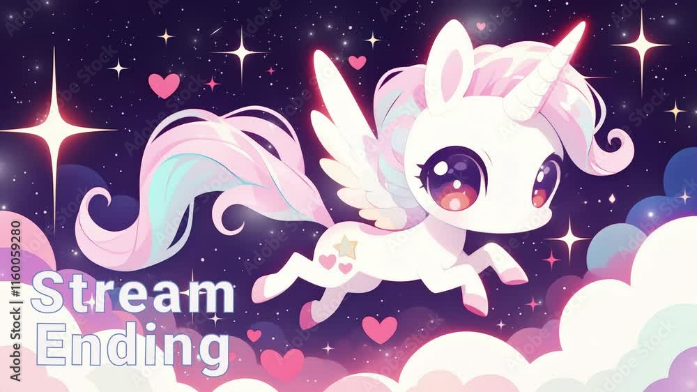 Magical unicorn neon art brings joy and charm to viewers at sunset ...