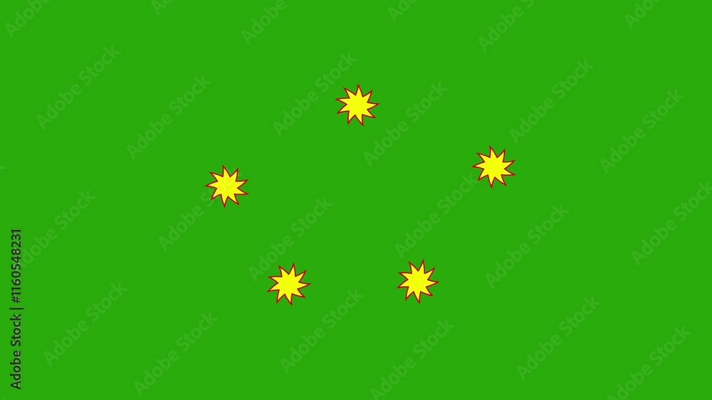 Twinkling stars animation on Alpha Channel, cartoon, twinkling starry ...