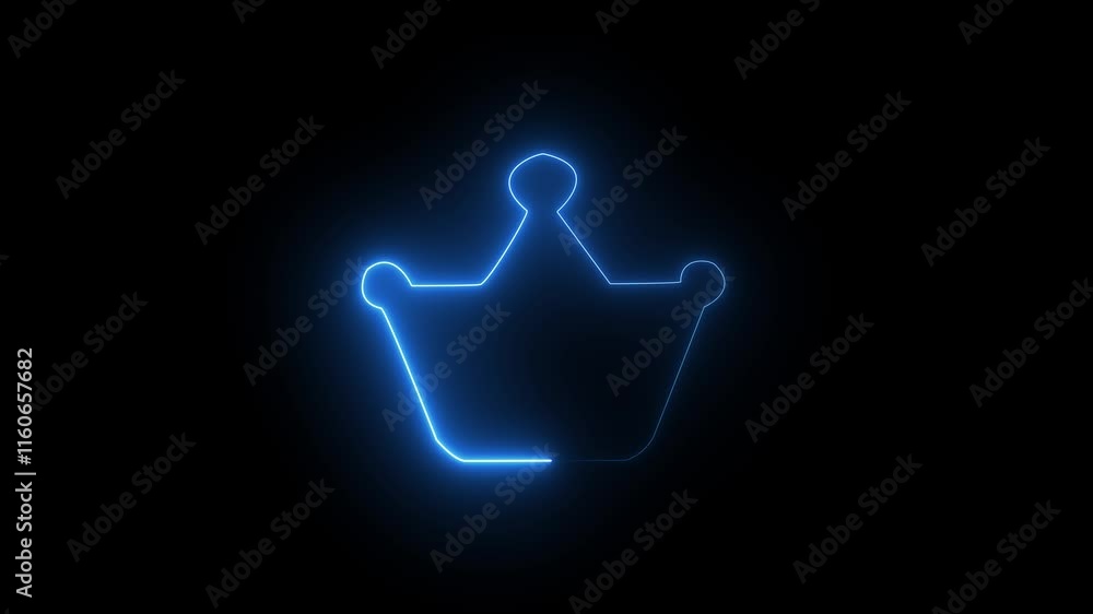 neon king queen crown animated king queen crown icon neon logo icon ...