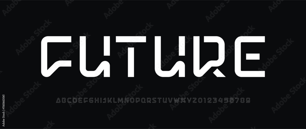 Photo & Art Print Technology science font, digital cyber alphabet made ...