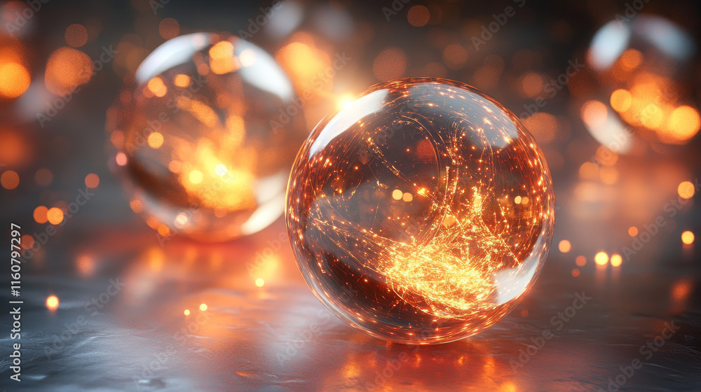 Magic crystal balls on transparent background, vector globes of fortune ...