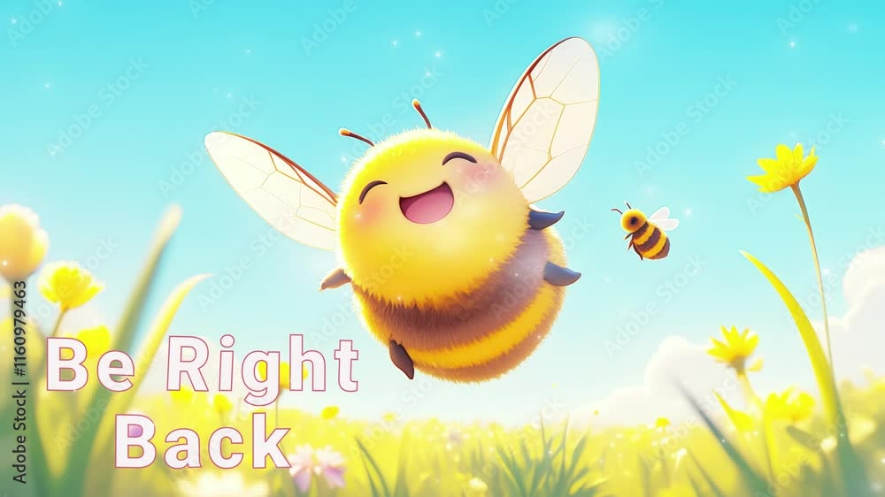 Playful bees buzz happily amidst a colorful, blooming landscape. Be ...