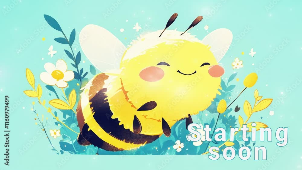 Enjoy the cheerful buzz of a delightful bee in a vibrant meadow setting ...