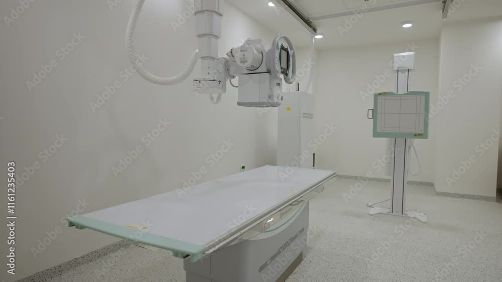Modern X-ray imaging room featuring advanced diagnostic equipment ...