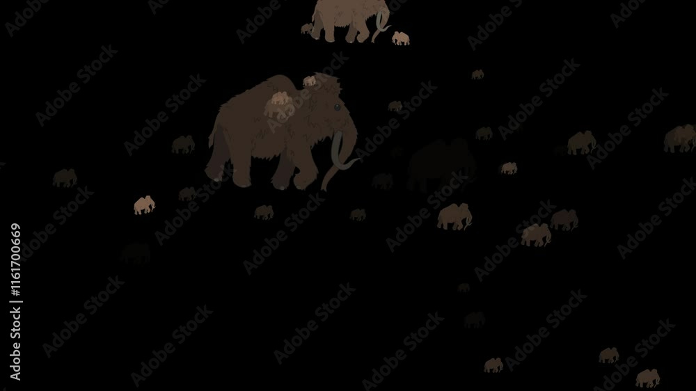 animated, emoji, mammoth, prehistoric, extinct, ice age, woolly, tusks ...