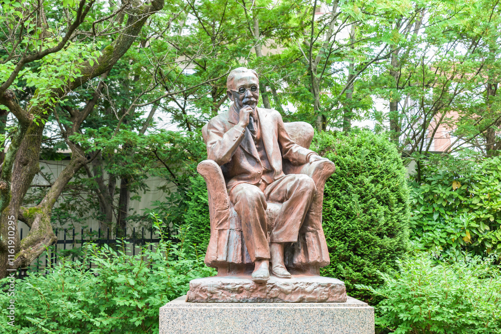 Poster Nitobe Inazo statue monument, known as the portrait on the 5,000 ...