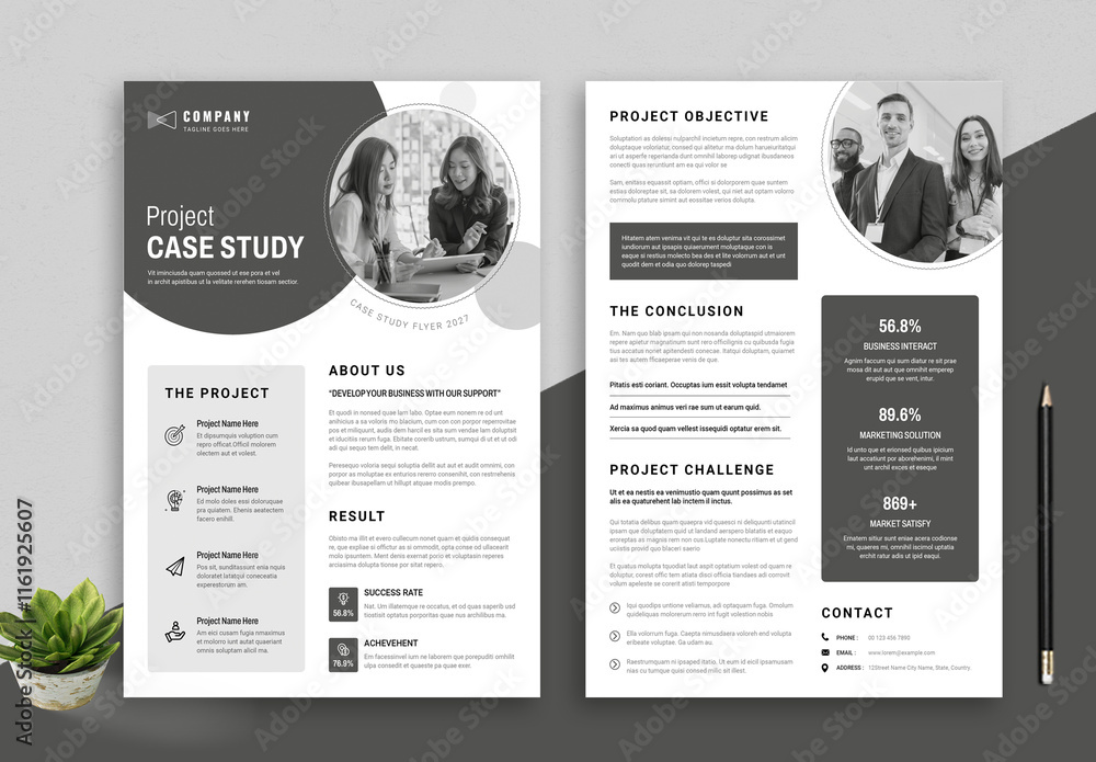 Project Case Study Template Layout Stock Template | Adobe Stock