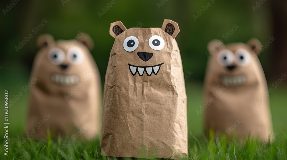 Foto de Groundhog Day craft with kids creating groundhog puppets using ...