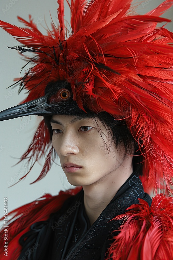 Poster Full body, 18-year-old Chinese male model, The model Long lens ...
