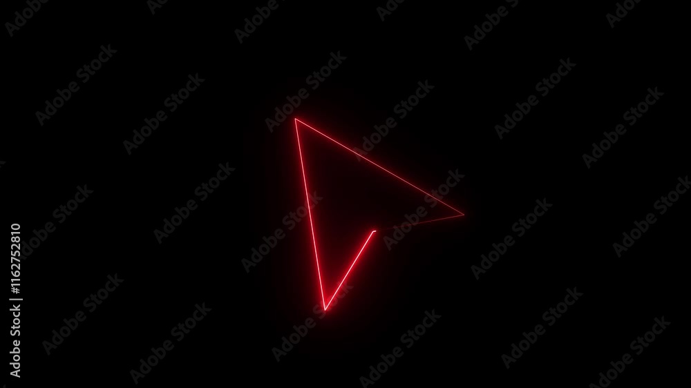 Neon Cursor icon. neon glowing Mouse click cursor symbol. Stock Video ...