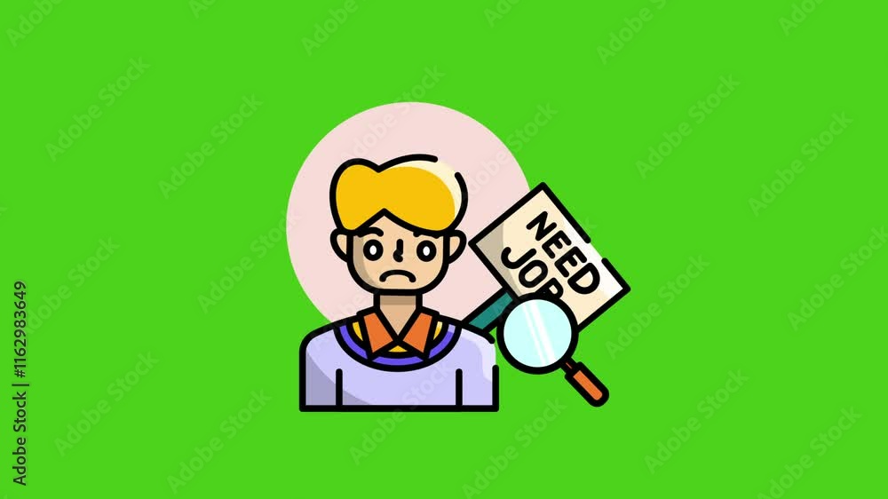 Need Job 2D Icon Animation on Green Screen Background, 4K Resolution ...