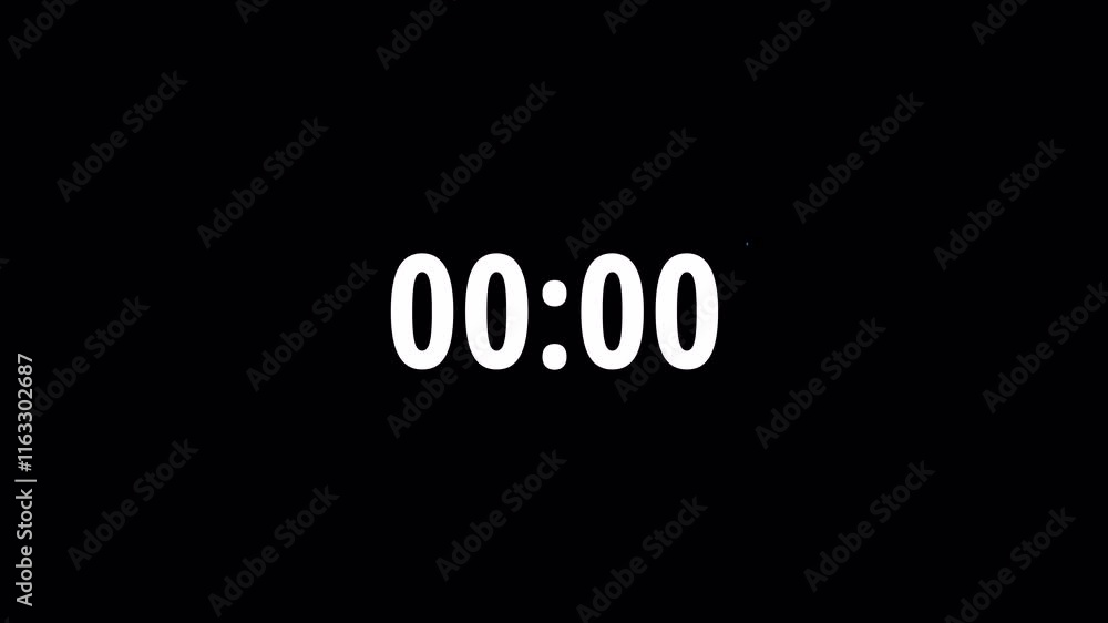 Five second countdown timer animation on transparent background 5 to 0 ...