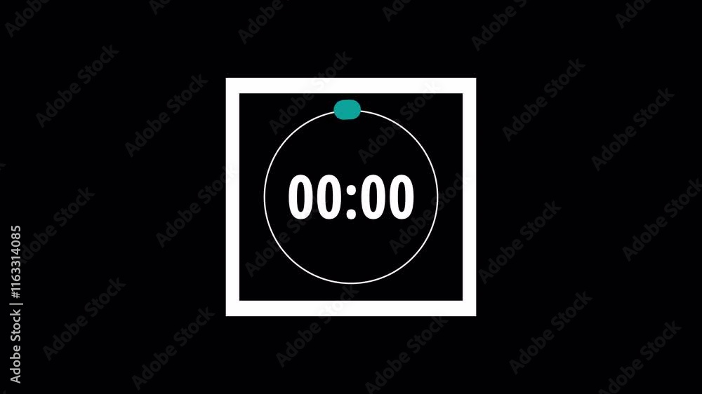 Five second countdown timer animation on transparent background 5 to 0 ...