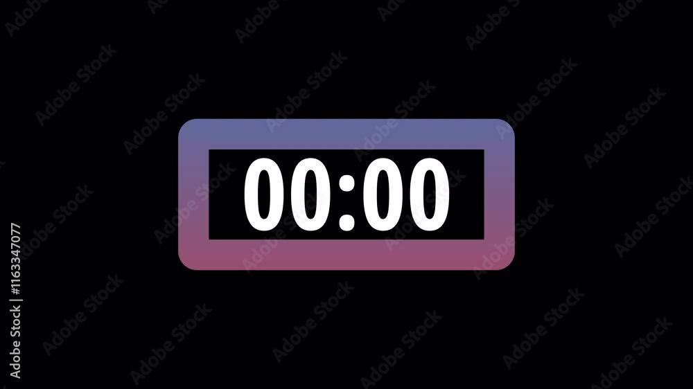 Five second countdown timer animation on transparent background 5 to 0 ...