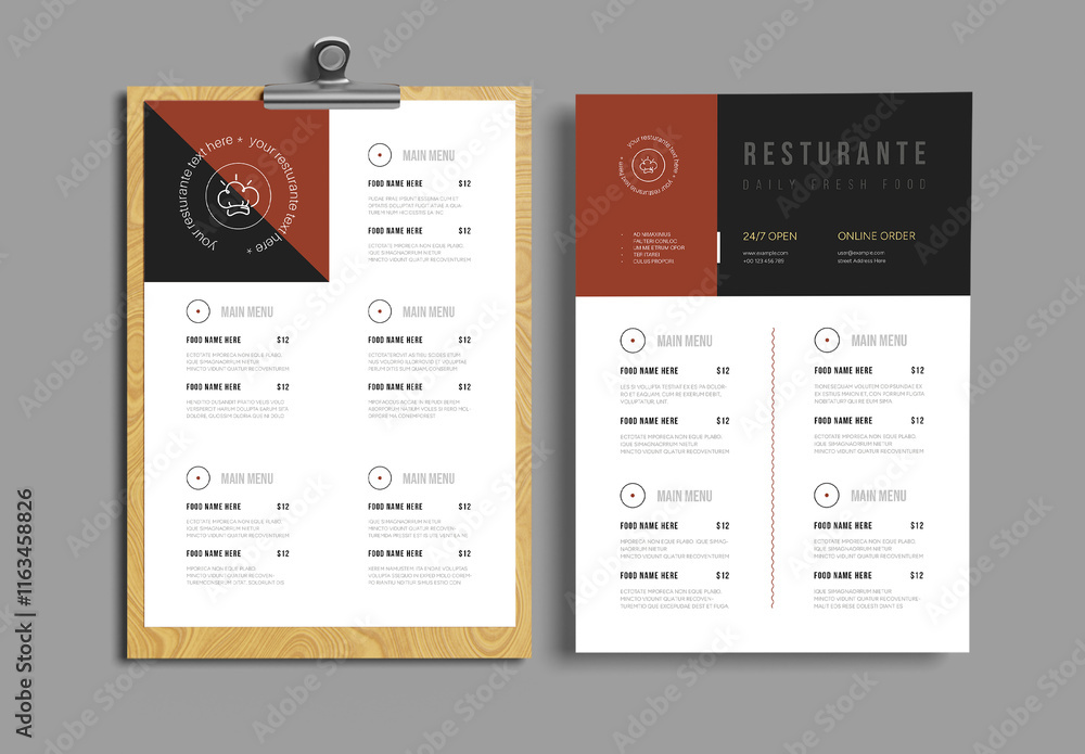 Restaurant Food Menu Template Stock Template | Adobe Stock