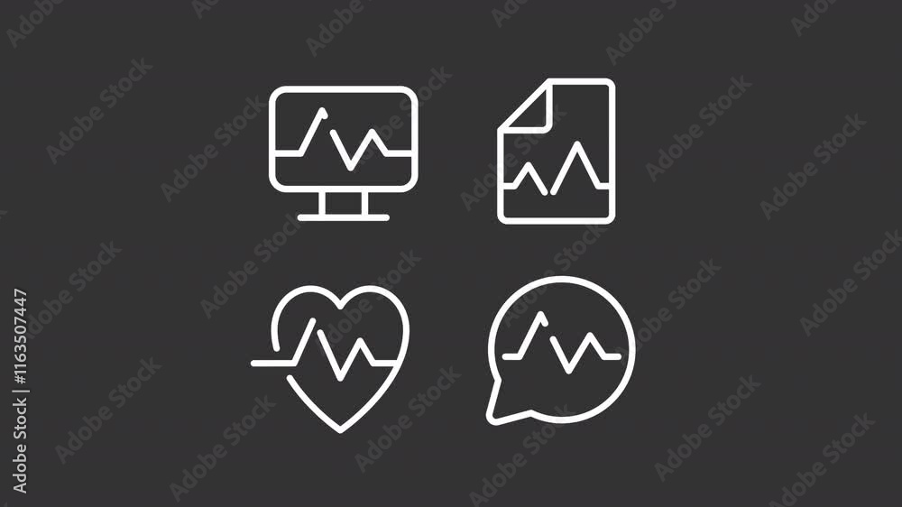 Cardiology animation library. Ecg analysis documentation animated white ...